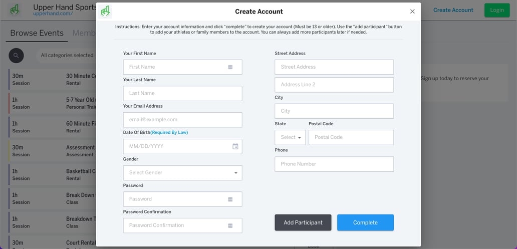 Create An Account