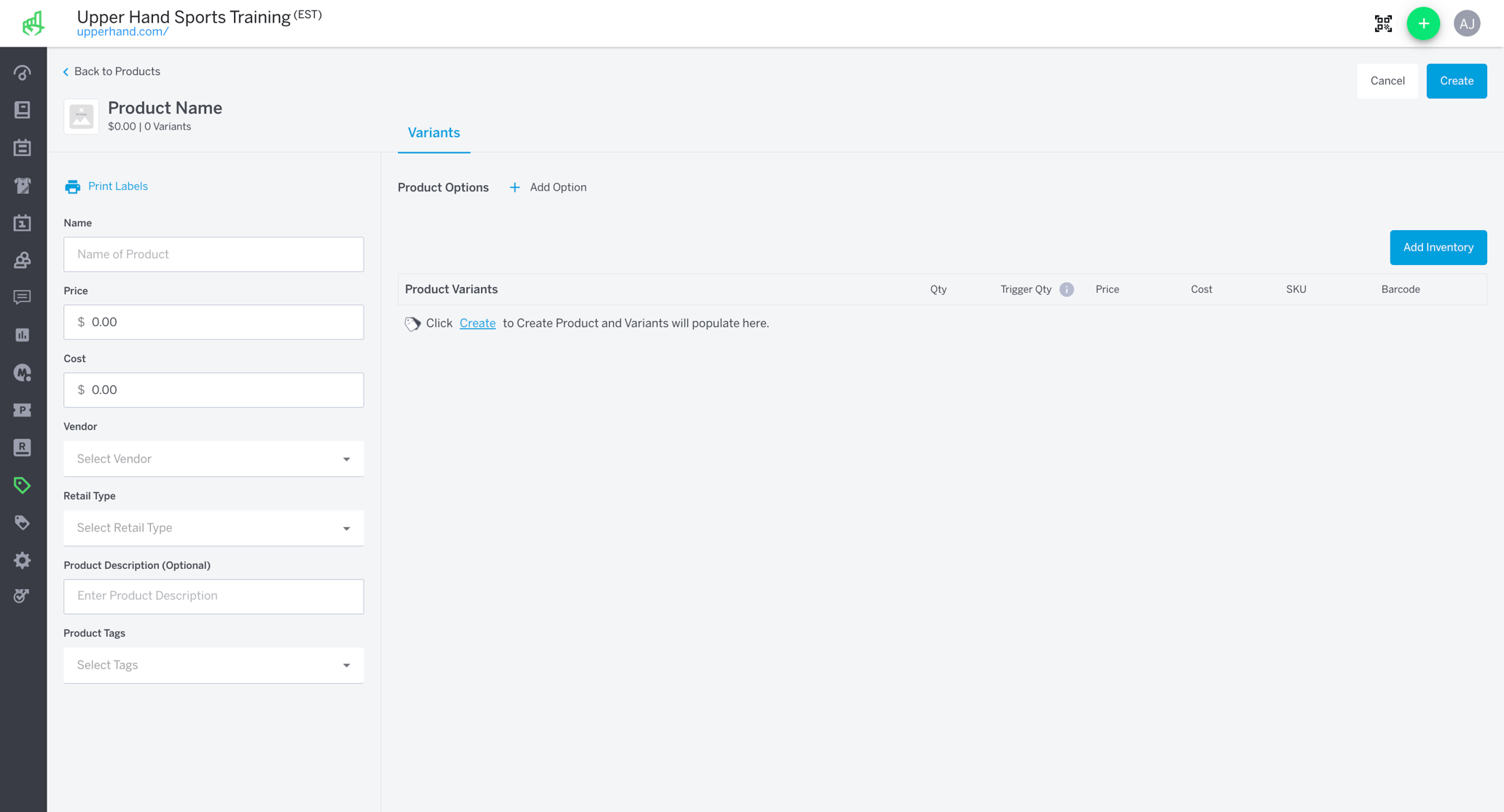 Create a Retail Product