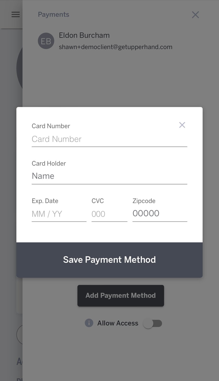 Add or Delete Payment Method